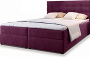 Čalouněná postel boxspring GLORIEN 180x200 cm purpurová Matrace: Matrace Bonell pružinová
