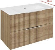 Sapho Cirasa - Umyvadlová skříňka Strip 78x54x39 cm, 2x zásuvka, dub alabama CR792-2322