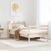 Rám postele s čelem 100 x 200 cm masivní borové dřevo 3306641