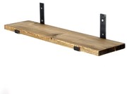 Nástěnná police LAM II 60 cm ořech/černá