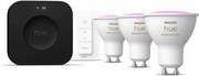 Philips Hue - Chytrá sada se 3 žárovkami, můstkem Bridge Pro a ovladačem 929003666513