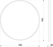 Sapho Sapho, NOTION kulaté zrcadlo v rámu, ø 70cm, zlatá mat, NT700G