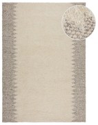 Krémový ručně tkaný koberec s příměsí vlny 160x230 cm Minerals Border – Flair Rugs
