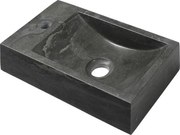 Sapho Sapho, BLOK kamenné umyvadlo 40x10x22 cm, otvor vlevo, černý Antracit, 2401-38