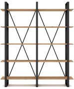 Černý/přírodní regál v dekoru dubu 150x180 cm Aviva – Marckeric