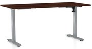 Výškově nastavitelný stůl OfficeTech A, 160 x 80 cm, šedá podnož, wenge