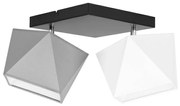 Stropní svítidlo Diamond, 2x bílé textilní stínítko, bílá konstrukce, (možnost polohování)