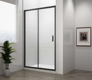 Polysan Easy Black - Sprchové dveře 100x190 cm, čiré sklo/matná černá EL1015B