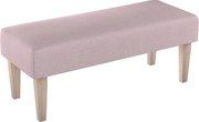 Dlouhá lavička 100x40cm barva růžová látka pletený vzor