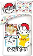 Ložní povlečení z mikrovlákna Pokémoni Pikachu a Meowth - 90 x 70 cm + 140 x 200 cm