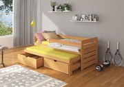 ADRK Furniture Postel dvojitá s bariérou a matracemi TOMI 200x90