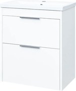 Mereo Mereo, Vigo, koupelnová skříňka s keramickým umyvadlem, 61 cm, bílá, dub, CN311