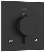 Hansgrohe Ecostat Comfort E - Termostatická baterie pod omítku, pro 2 spotřebiče, matná černá 33716670