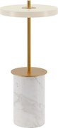 Krémová mramorová LED stmívatelná stolní lampa s kovovým stínidlem (výška 25,5 cm) Asteria Move Mini – UMAGE