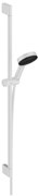 Hansgrohe Pulsify Select - Set sprchové hlavice, 3 proudy, EcoSmart, tyče 96 cm a hadice, matná bílá 24171700