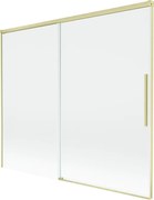 Mexen Rox, 2-křídlová posuvná vanová zástěna 180 x 150 cm, 8mm čiré sklo, zlatý matný profil, 8C9-180-001-55-00