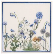 Bílo-modré papírové ubrousky s lučními květy - 33*33 cm (20ks)