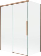 Mexen Rox, 2-křídlová posuvná vanová zástěna 120 + 70 x 150 cm, 8mm čiré sklo, měděný matný profil, 8C9-120-070-65-00