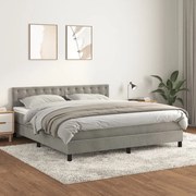 Box spring postel s matrací světle šedá 160x200 cm samet 3141551