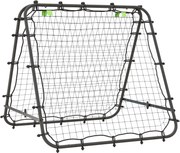 HOMCOM Rebounder na fotbal, nastavitelná odrazová stěna s 5 úhly a odrazovou sítí, 100 x 95 cm brána pro teenagery, odrazová stěna pro trénink házené,