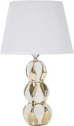 Bílá/ve zlaté barvě keramická stolní lampa s textilním stínidlem (výška 46 cm) Glam Balls – Mauro Ferretti