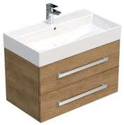 Koupelnová skříňka s umyvadlem SAT Cube Way 80x47,5x46 cm dub Hickory CUBE46802DHSAT