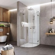 Mereo Mereo, Sprchový kout, Novea, R 550, 90x90x200 cm, pantový, chrom ALU, sklo čiré 6 mm, EC, CK70101Z