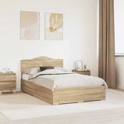 Rám postele s čelo Sonoma dub 135 x 190 cm Kompozitní dřevo 3413204