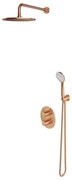 OMNIRES Y - Sprchový set s termostatem pod omítku, s tělesem, průměr 25 cm, 5 proudů, kartáčovaná měď SYSYT05CPB