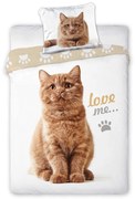 Bavlněné povlečení 140x200 Červená kočka sweet cat 06 8231 Faro povlak na polštář 70x90