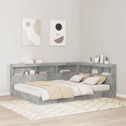 Knihovna postel Betonová šedá 140 x 200 cm Kompozitní dřevo 3335731