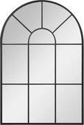 HOMCOM Nástěnné zrcadlo 91 x 60 cm s okenním rámem a kovovým rámem, dekorativní závěsné zrcadlo do chodby, ložnice nebo obývacího pokoje | Aosom