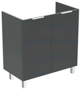 Ideal Standard Eurovit+ - Umyvadlová skříňka, 84x80x44 cm, 2 dvířka, panty L/P, lesklá šedá R0262TI