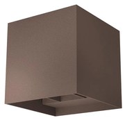 Redo 90298 Vary, hnědé venkovní svítidlo s nastavitelným úhlem svícení LED 2x10W 3000K, 12x12cm