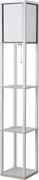 HOMCOM stojanová lampa na polici 26W x 26D x 160H cm 3 police 4 patra MDF bílá