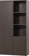 Tmavě hnědá modulární skříňka z borovicového dřeva 108x215 cm Meggy – WOOOD