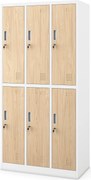 Šatní skříň 6-dveřová, bílá/dub sonoma, 900x1850x450 mm: IGOR Eco Design