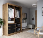 ADRK Furniture Posuvná skříň se zrcadlem HAIDAR 140