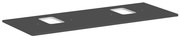 Hansgrohe Xelu Q - Deska pod umyvadlo 136x55 cm, 2 výřezy, matná šedá 54125910