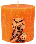 Svíčka HALLOWEEN ELIPSA zdobená vyřezávaná 7,5x5,5x8cm