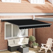 Stahovací markýza Černá 300 x 250 cm Plátno a hliník 3330047