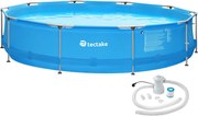 TecTake GmbH 402896 bazén kruhový s ocelovou konstrukcí a filtračním čerpadlem ø 360 x 76 cm - modrá