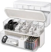 Camerazar Organizér na USB kabely, stolní uzamykatelný box na elektronické příslušenství