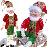 Figurka Elf Vánoční trpaslík velká 53 cm látková Mikuláš dárek