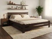 Postel PARIS zvýšená 160 x 200 cm, ořech Rošt: S laťkovým roštem, Matrace: Matrace Deluxe 10 cm