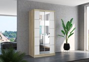 ADRK Furniture Posuvná skříň se zrcadlem KSAWER 100 SW-KSA-S+W-100+A638