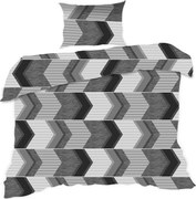 KARO Bavlněné povlečení 140x200 1838N geometricky šedá Classic E24