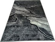 HU Šedý abstraktní obdélníkový koberec NEW IDEA 90321-0433 – imitace mramoru s černými žilkami Rozměr: 50x80 cm