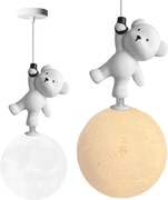 Toolight Toolight, závěsné svítidlo MEDVĚD STOJÍCÍ NA MĚSÍCI G166-1CP, OSW-07806