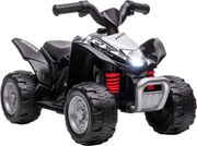 AIYAPLAY elektrická čtyřkolka miniquad pro děti od 18 měsíců, dětská elektrická čtyřkolka s LED diodami a klaksonem, černý kov, bezpečná zábava při j…
